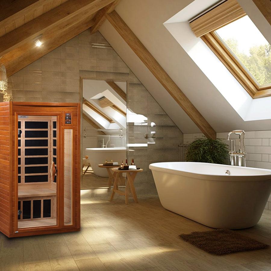 Barcelona 1-2-person Low EMF Infrared Sauna - Canadian Hemlock – Wish Rock Relaxation